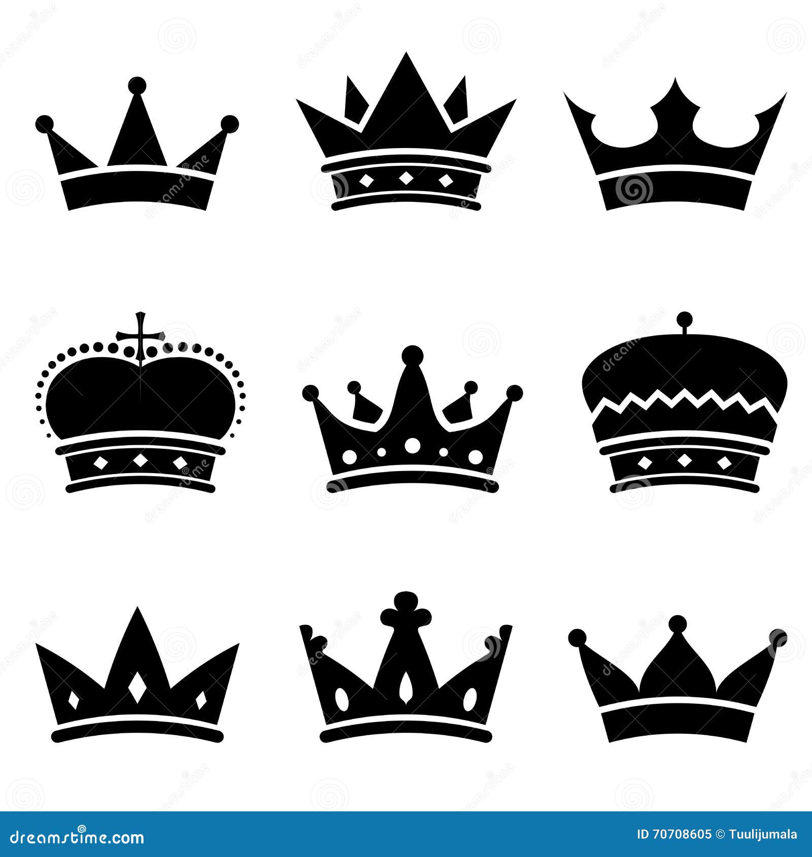 Formas De La Corona Fijadas Ilustración del Vector - Ilustración de ...