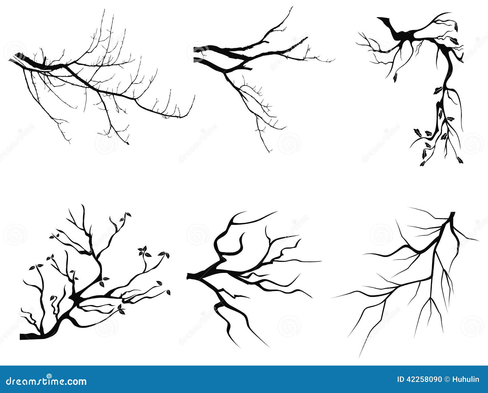 Formas De La Silueta De La Rama Ilustración del Vector - Ilustración de ...