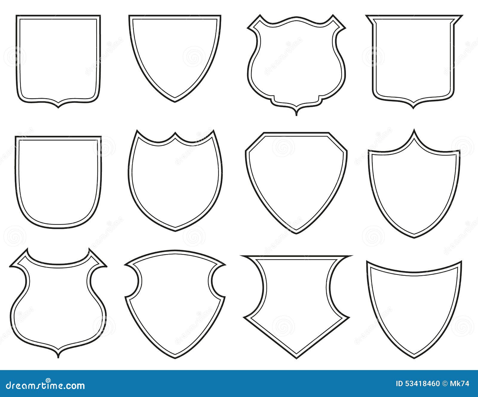 Formas del escudo stock de ilustración. Ilustración de elemento - 53418460