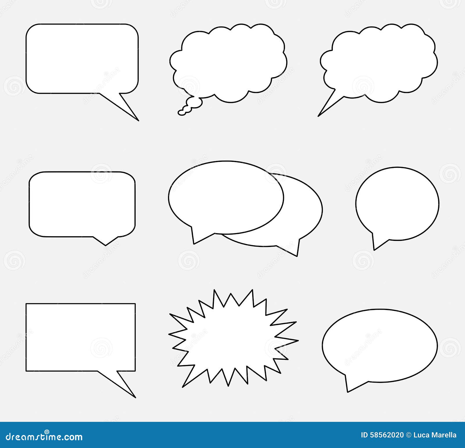 Formas do Callout ilustração do vetor. Ilustração de bolha - 58562020