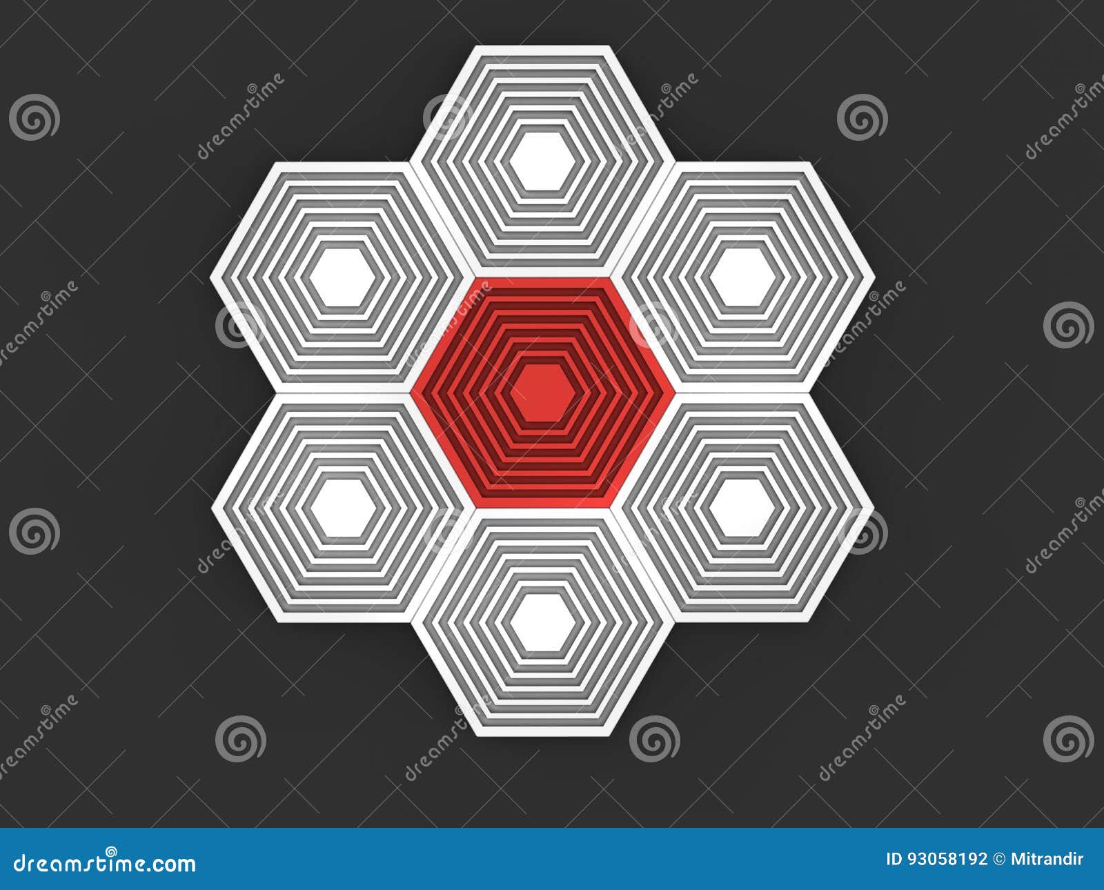 Formas Icónicas Abstractas Del Hexágono Stock de ilustración ...