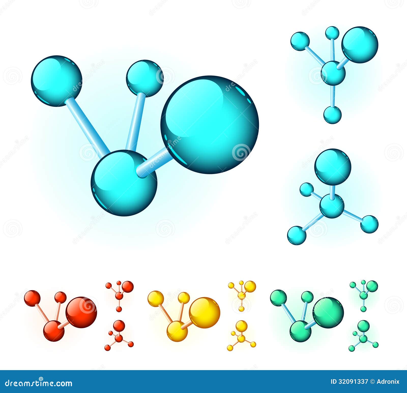 Formas moleculares ilustración del vector. Ilustración de modelo - 32091337