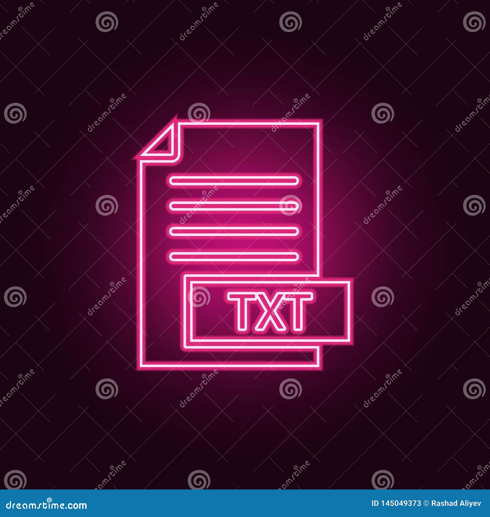 Format File Txt Icon. Elements of Web in Neon Style Icons Stock ...