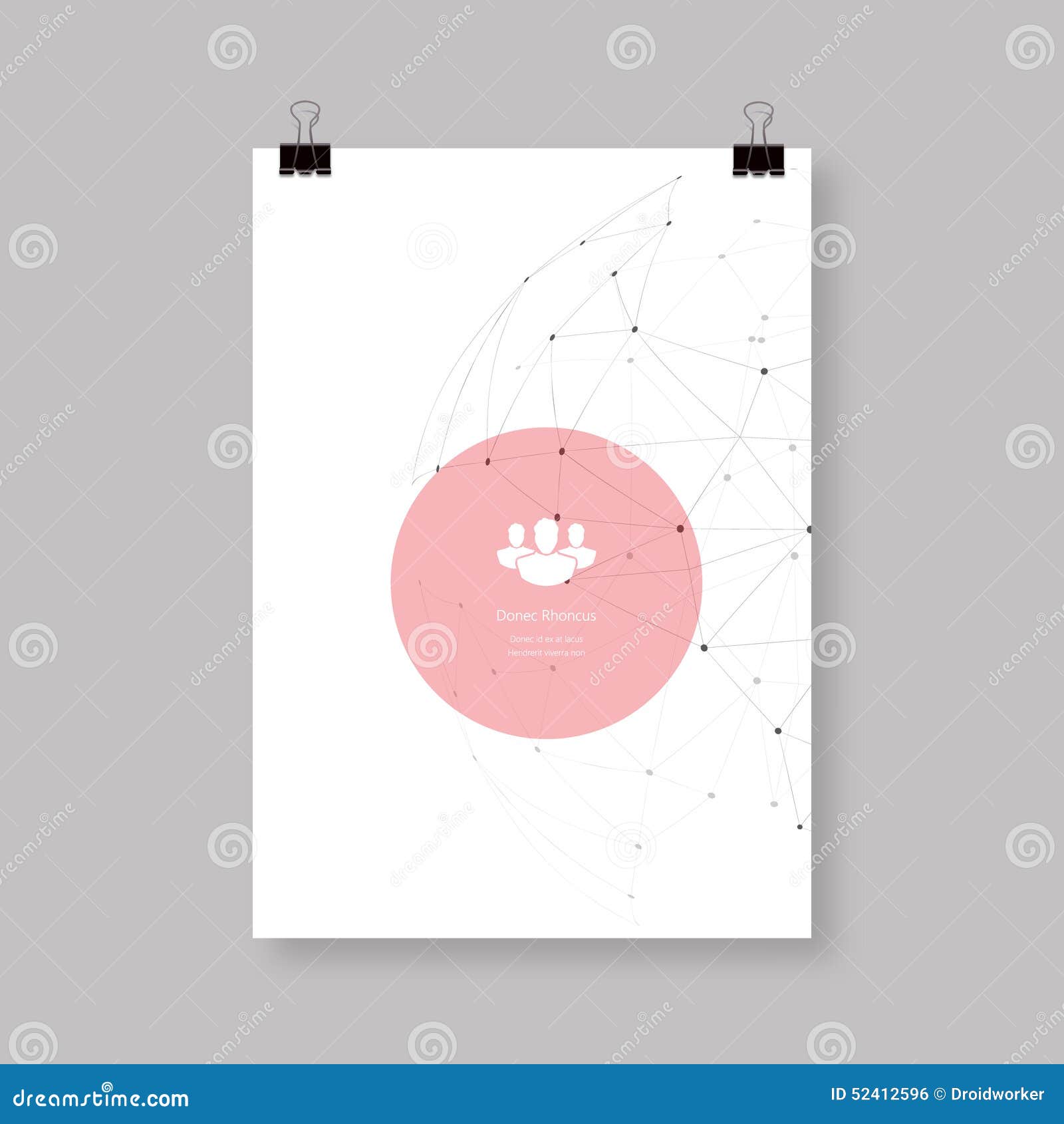 A4 / A3 Format Paper Design with Text, Minimal Abstract Sphere, Paper ...