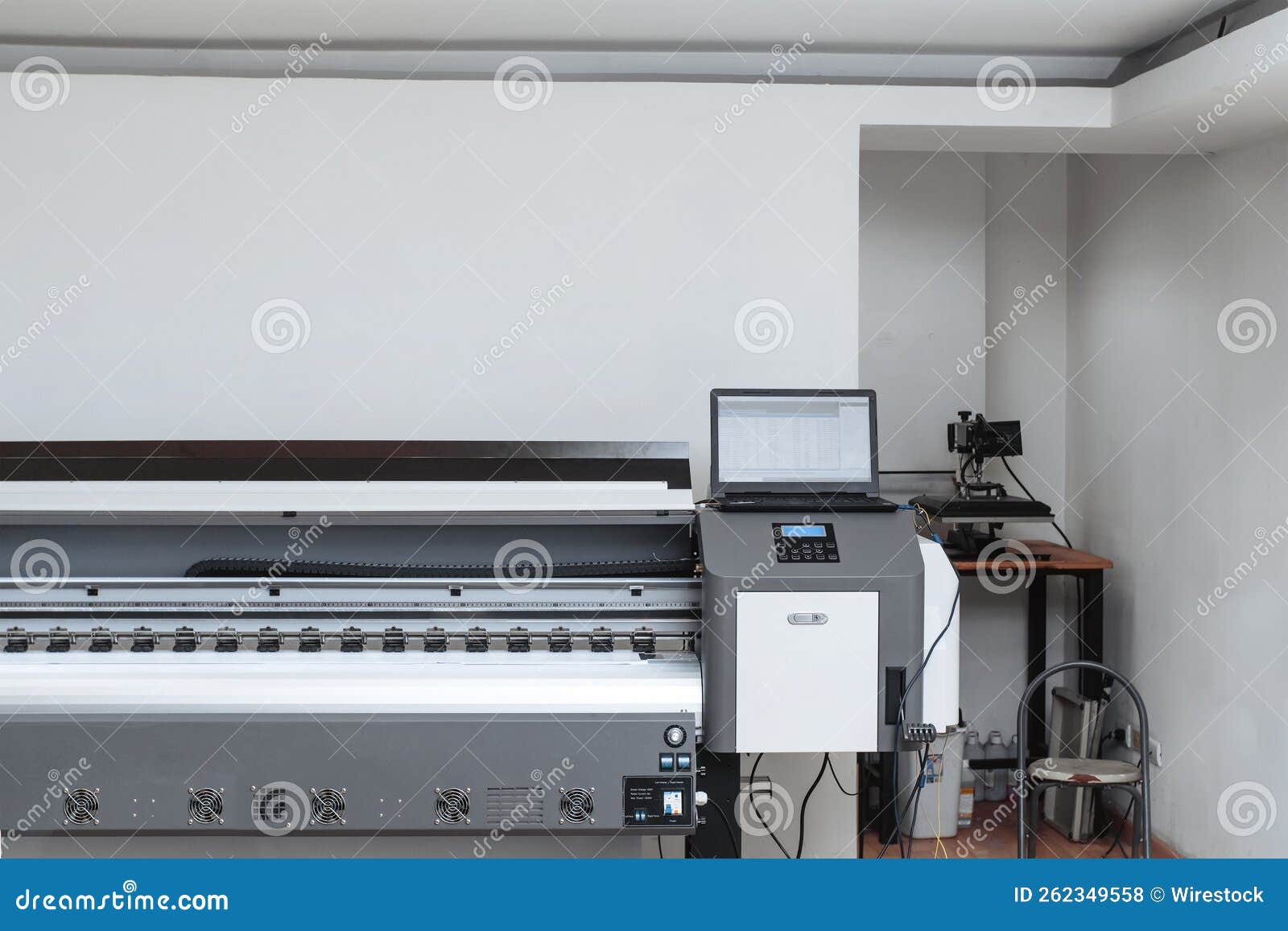 Format Plotter with a Laptop on Top. Impression Concept. Stock Photo ...
