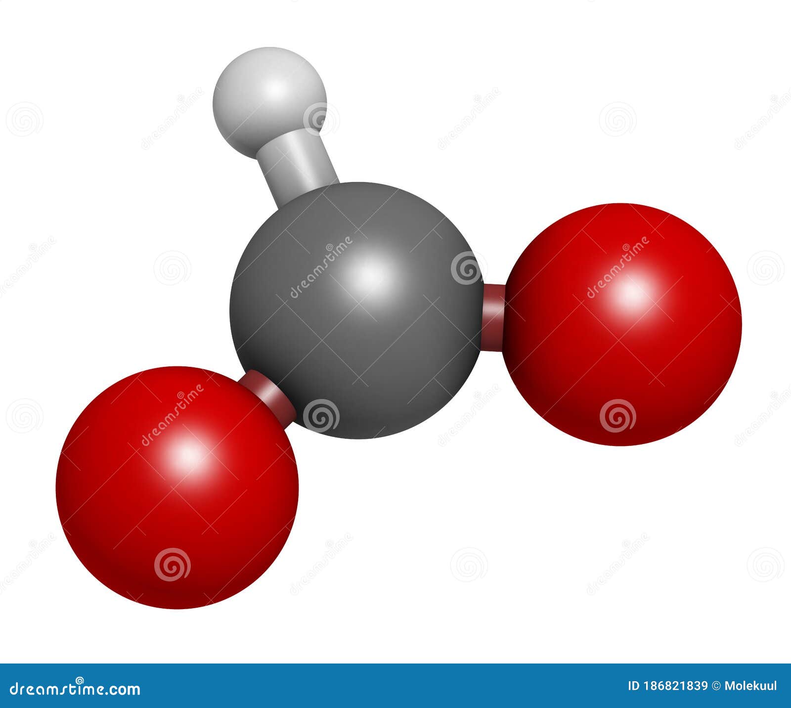 Formate Anion, Chemical Structure. 3D Rendering Stock Illustration ...