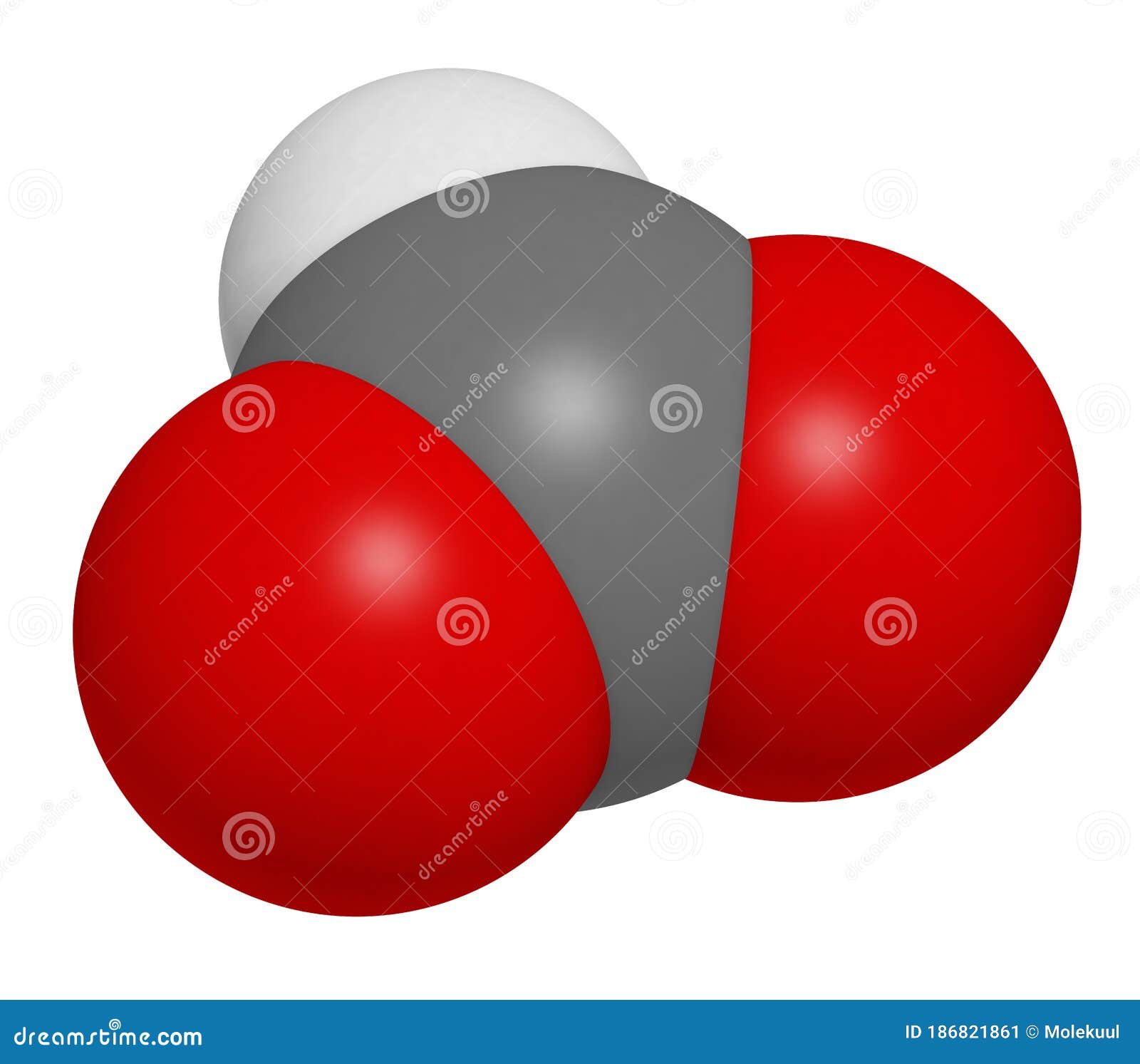 Formate Anion, Chemical Structure. 3D Rendering. Atoms Are Represented ...