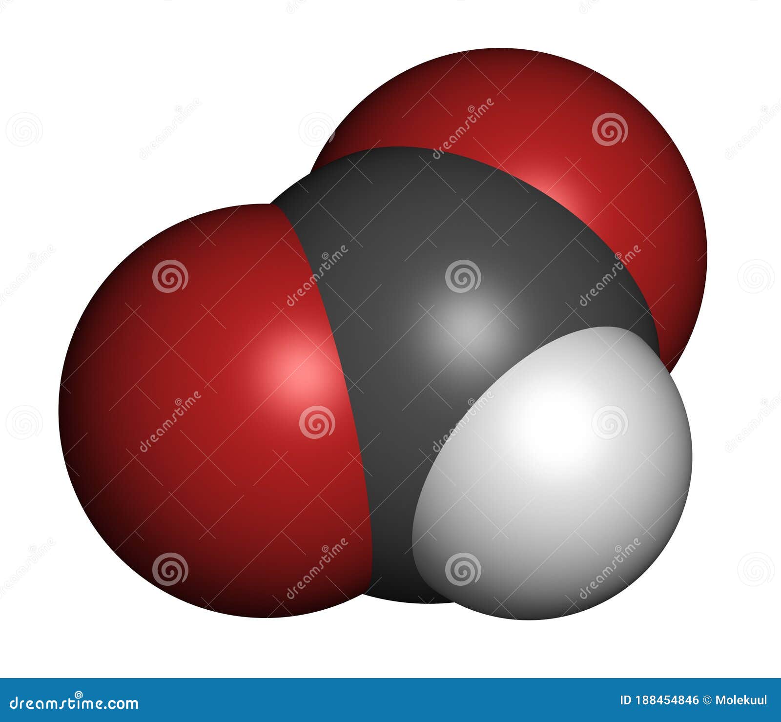 Formate Anion, Chemical Structure. 3D Rendering. Atoms Are Represented ...