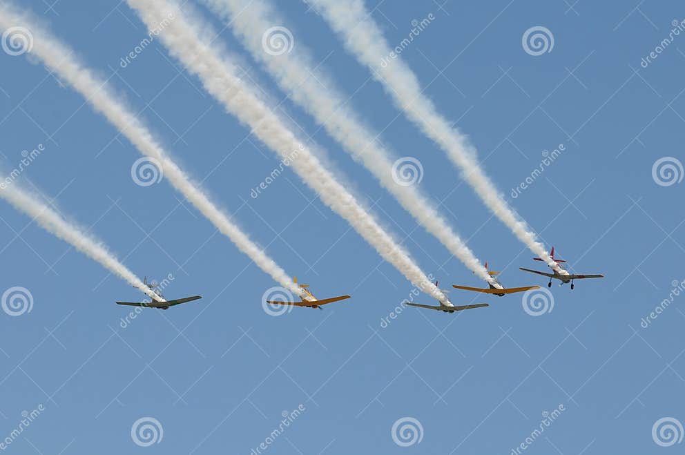 Formation of airplanes stock photo. Image of retro, passing - 6048972