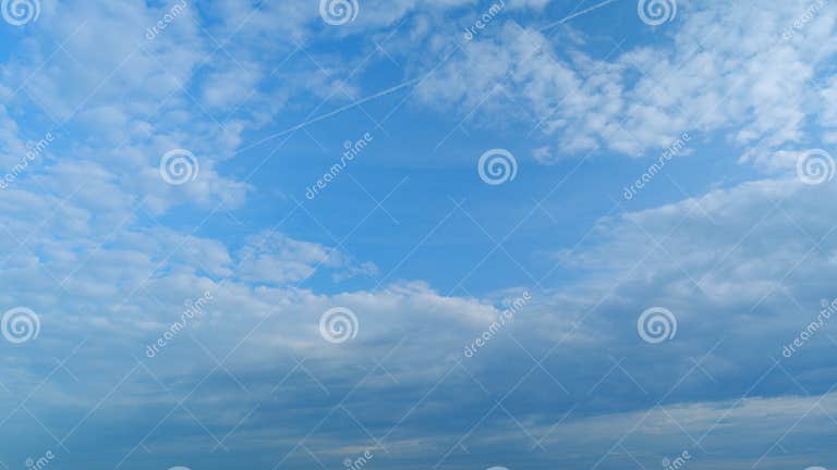 Formation Cloud Sky Scape. Various Layers of Clouds Move in Different ...