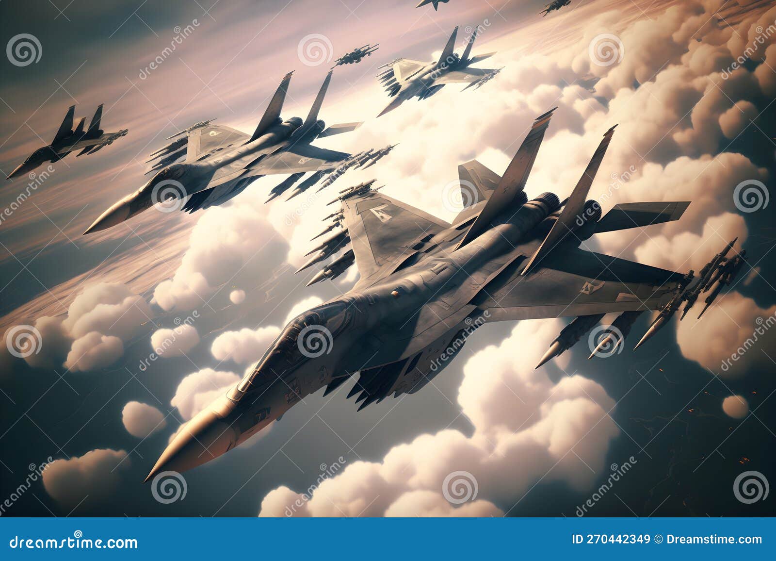 Formation of Destroyer Jets Float in Sky during Aviation Battle. Neural ...