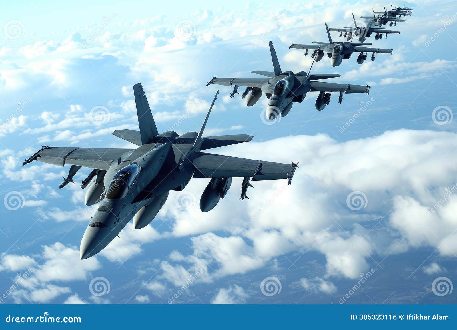 A Formation Of Fighter Jets Cuts Through The Sky Showcasing Their