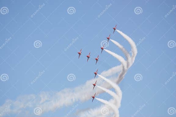 Formation Flight Red Arrows Stock Photo - Image of flying, stripes: 337424