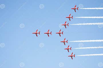 Formation Flight Red Arrows Stock Image - Image of wing, airforce: 337425