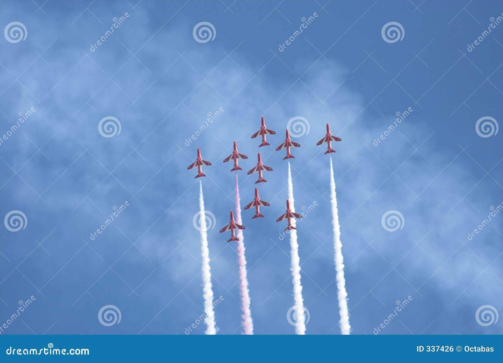 Formation Flight Red Arrows Stock Photo - Image of airplane, british ...