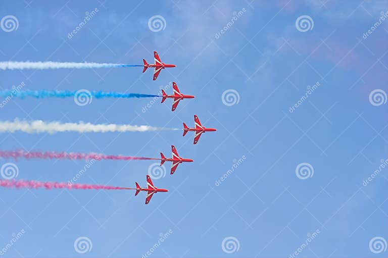 Formation Flight Red Arrows Stock Photo - Image of force, flying: 337430