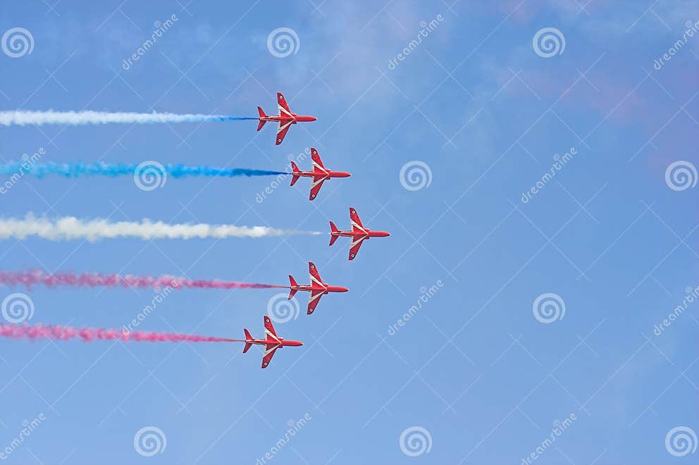 Formation Flight Red Arrows Stock Photo - Image of force, flying: 337430