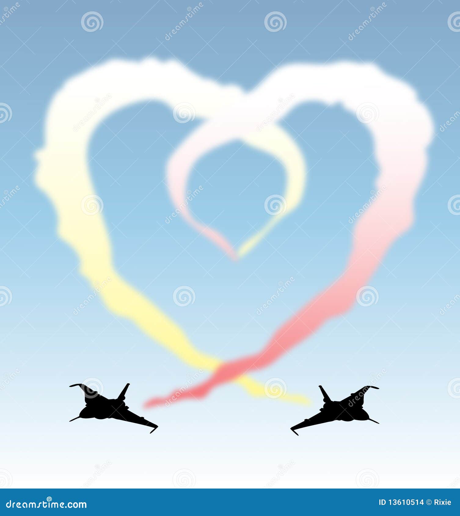 Formation flying heart stock vector. Illustration of heart - 13610514