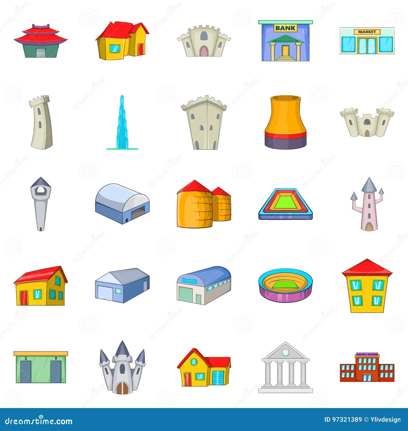 Formation Icons Set, Cartoon Style Stock Vector - Illustration of ...