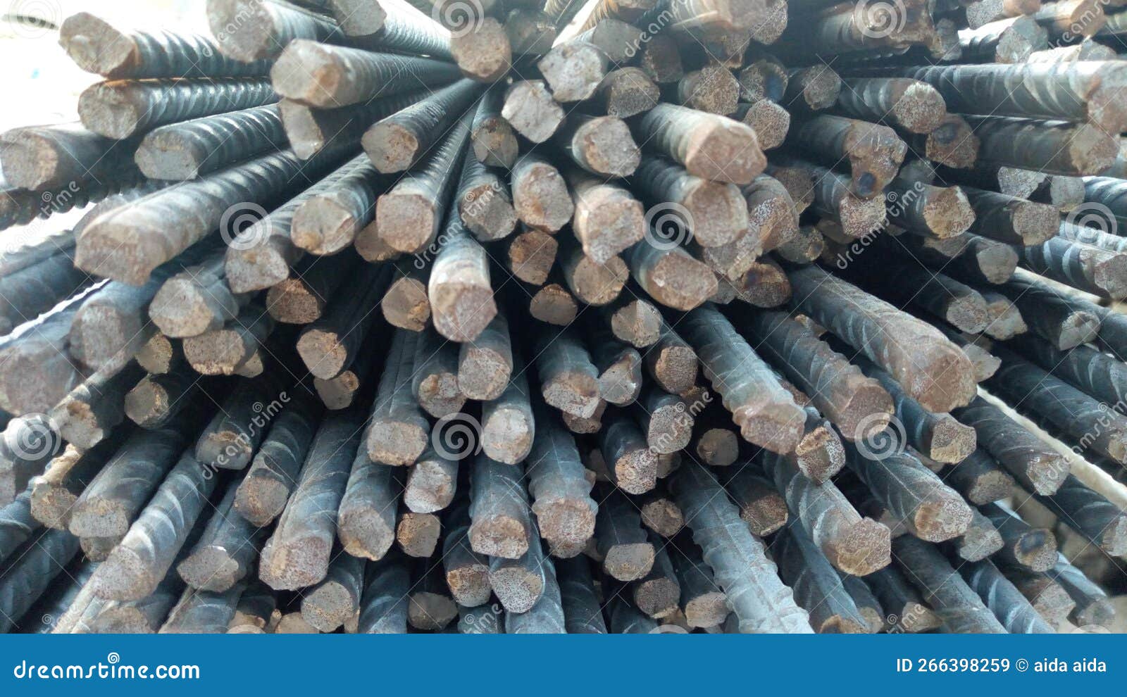 Formation of Iron Poles Manufactured for Construction Stock Image ...