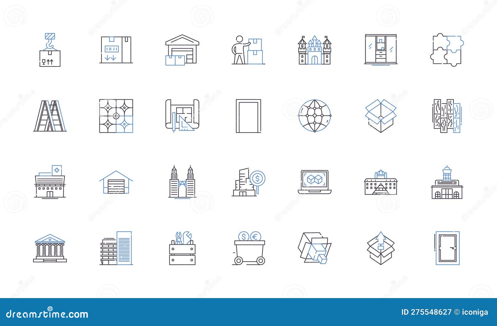 Formation Line Icons Collection Creation Origination Configuration Construction Structure