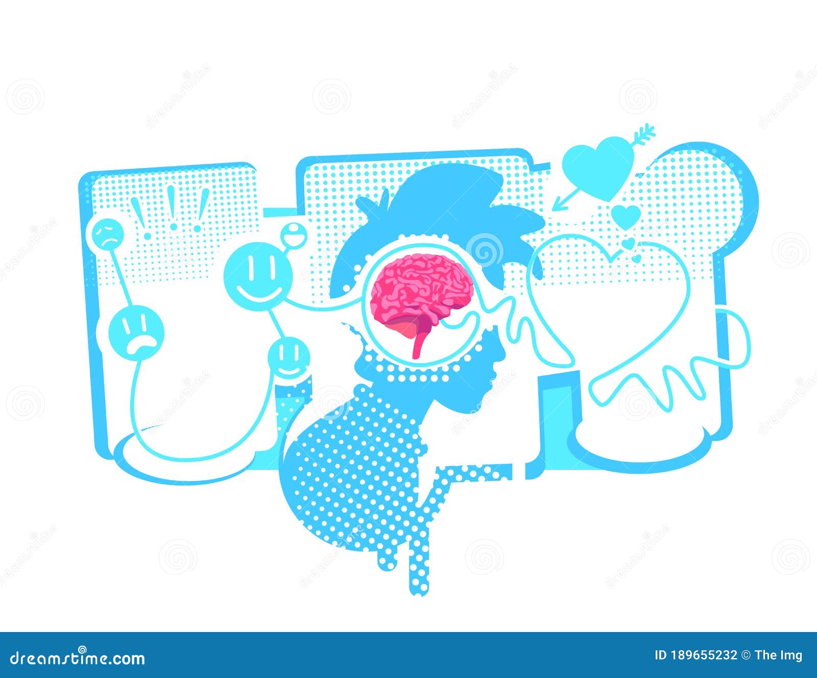 Formation Process of Emotions Flat Concept Vector Illustration Stock ...