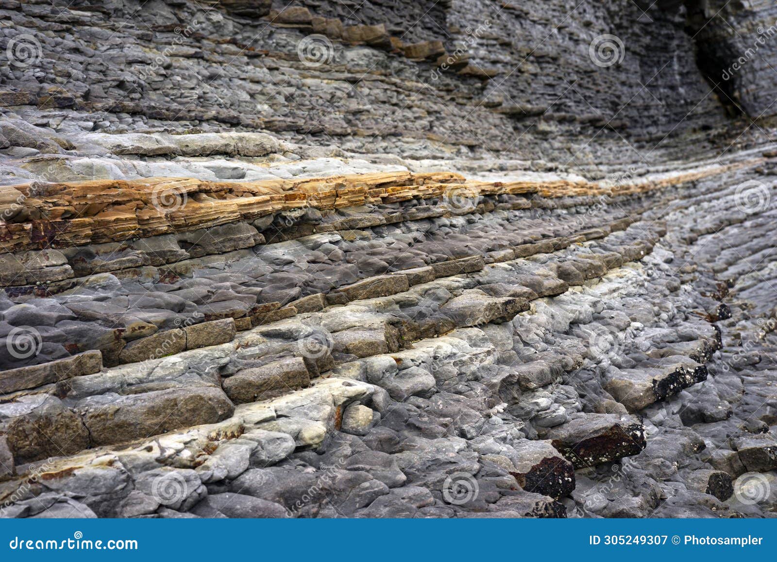 Formation of a Stacked Layers of Rocks Exposed Over Long Period of Time ...