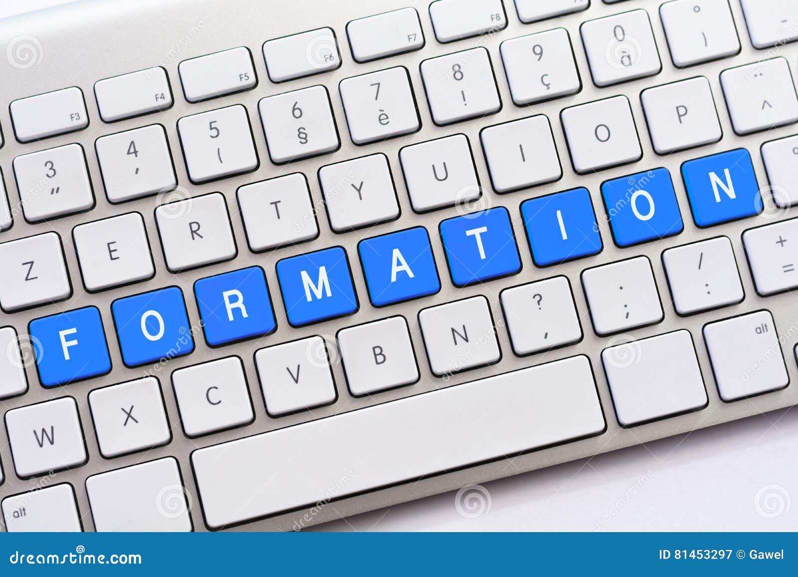 FORMATION Writing on White Keyboard Stock Image - Image of colored ...