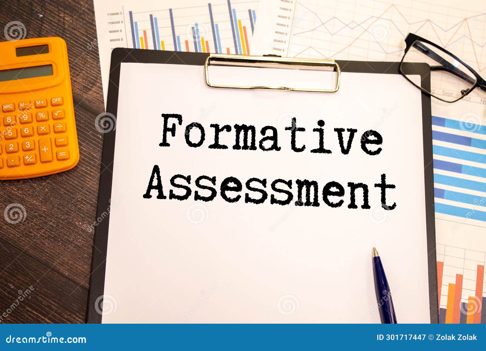 Formative Assessment Top View of Text Near White Keyboard. Stock Image ...