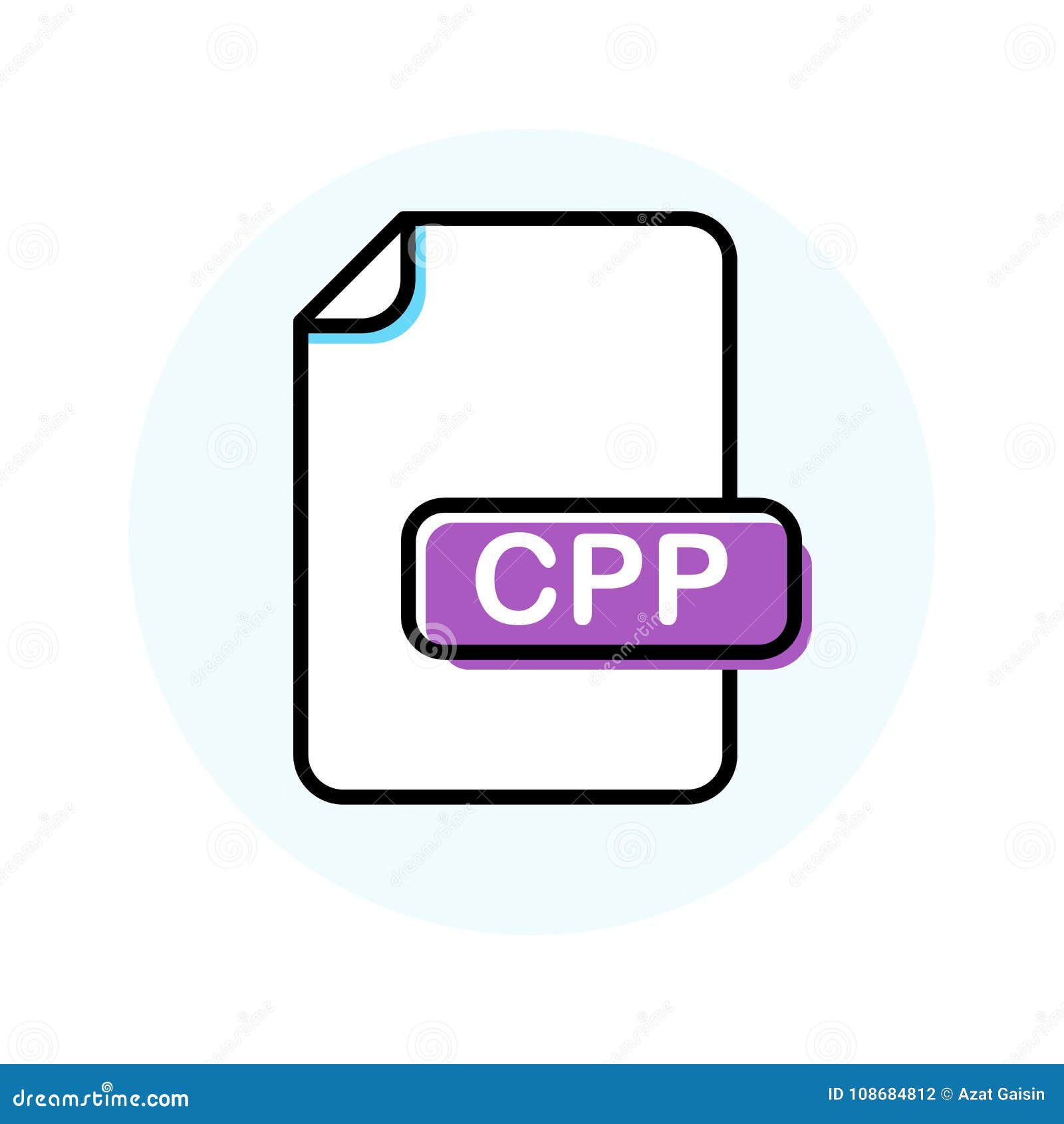 Formato De Archivo De CPP, Línea De Color De La Extensión Icono Ilustración del Vector ...