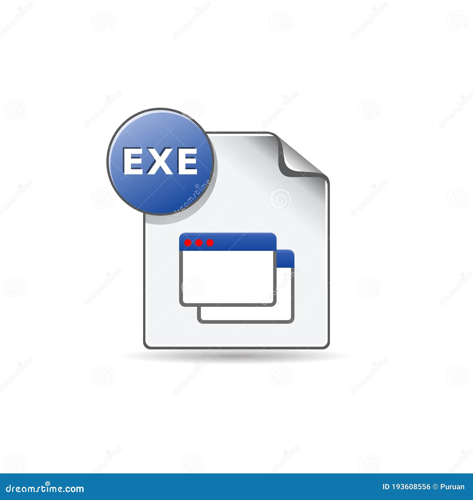 Formato De Archivo Ejecutable De Icono De Color Ilustración del Vector ...