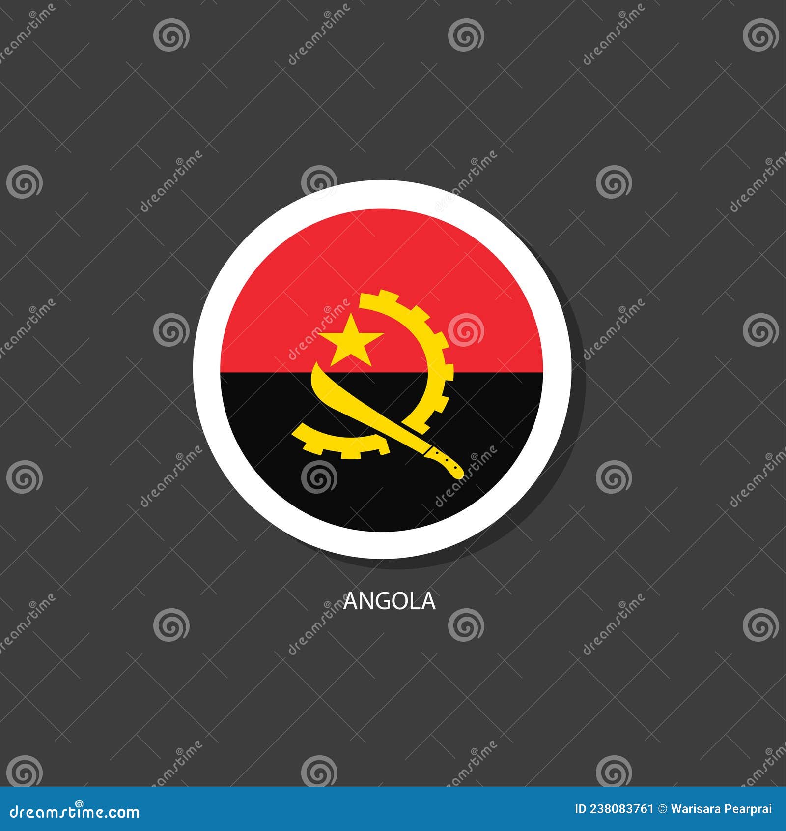 Forme Cercle Vectorielle Du Drapeau Angola Illustration de Vecteur ...
