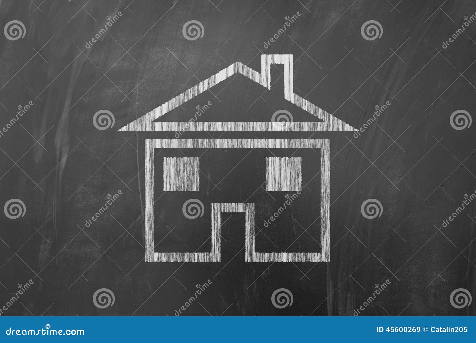 Forme De Chambre Sur Le Tableau Noir Image stock - Image du réel ...