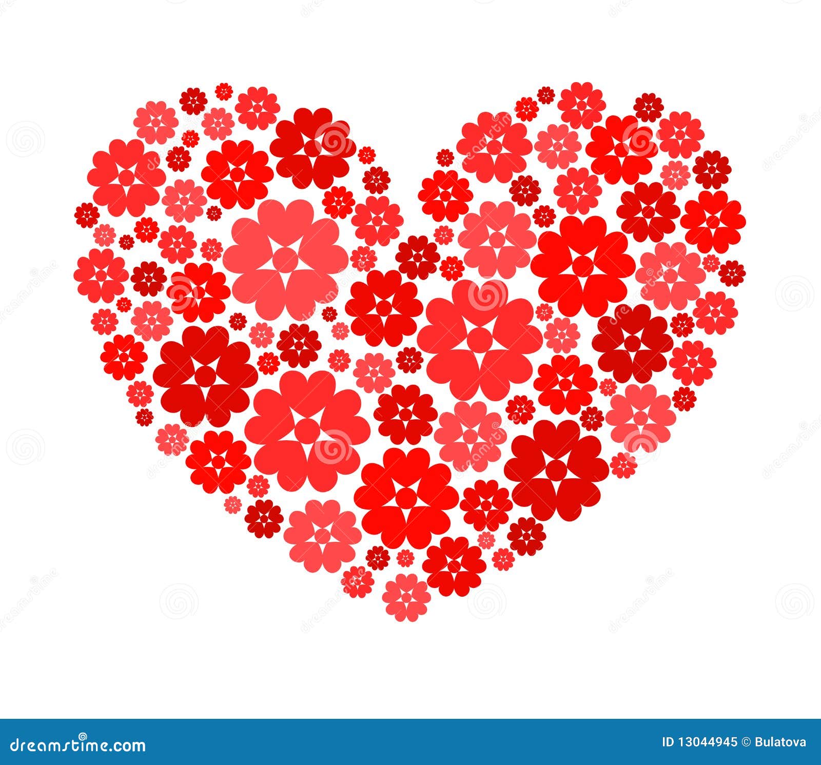 Forme De Coeur Avec Des Fleurs. Illustration de Vecteur - Illustration ...