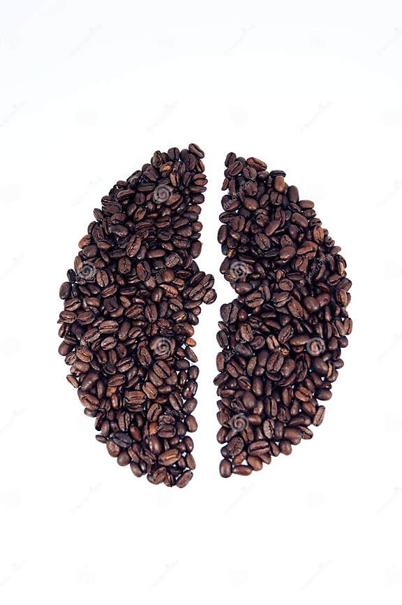 Forme de grains de café image stock. Image du brun, fermer - 26836933