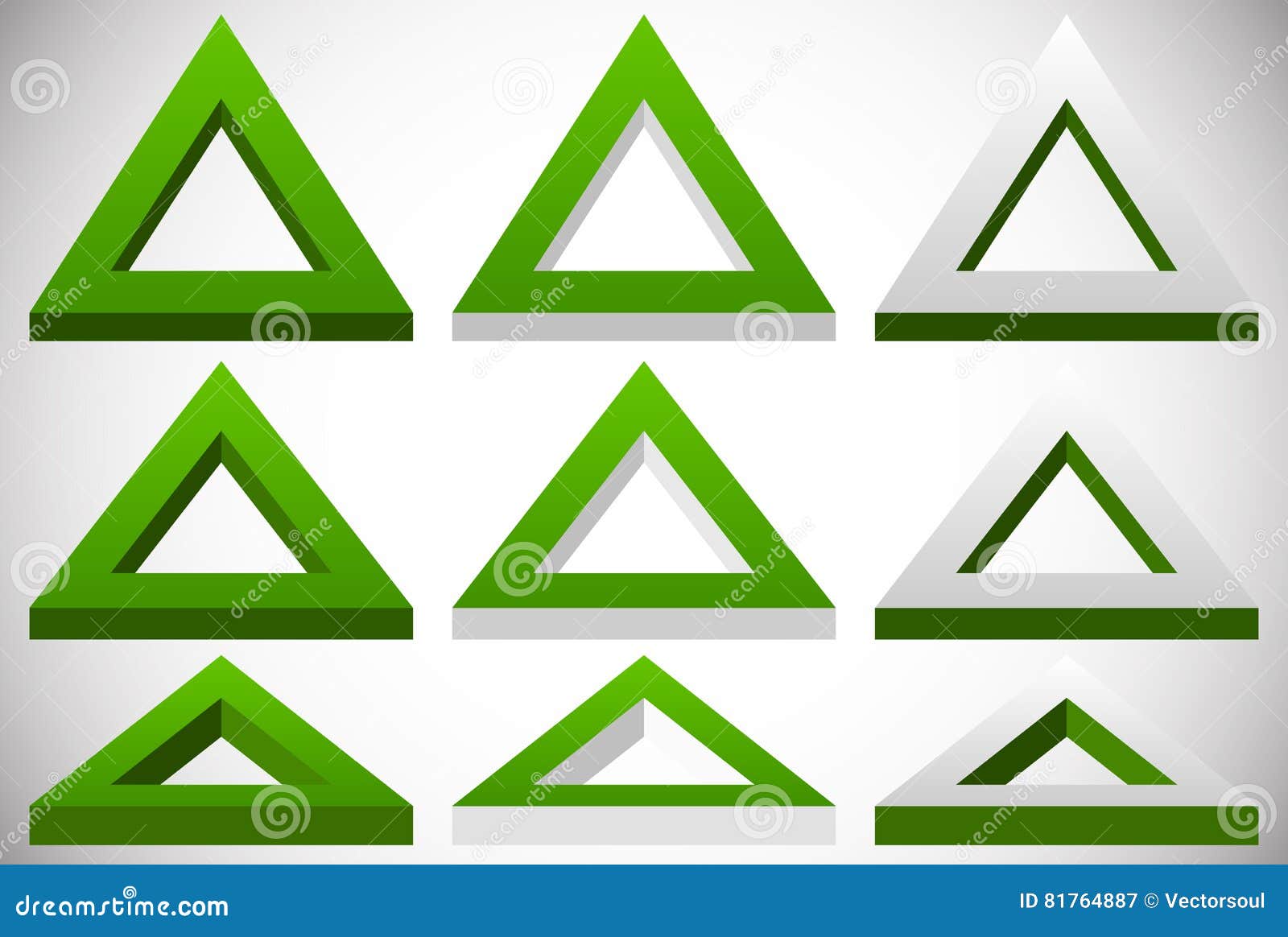 Forme De La Triangle 3d Dans Plus D'ensemble De Couleurs à Différents ...
