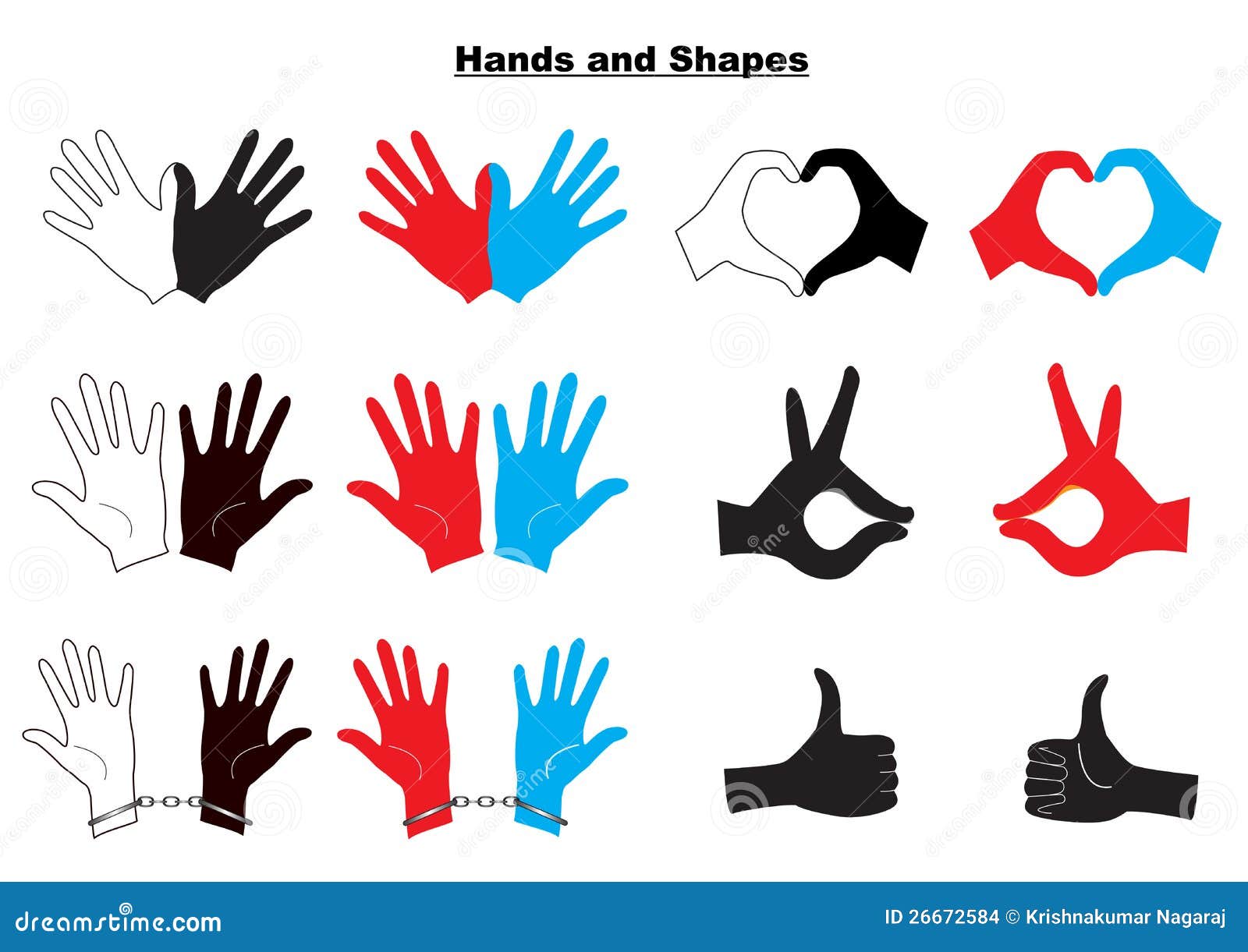 Forme De Main De Vecteur, Art, Symboles Illustration de Vecteur ...