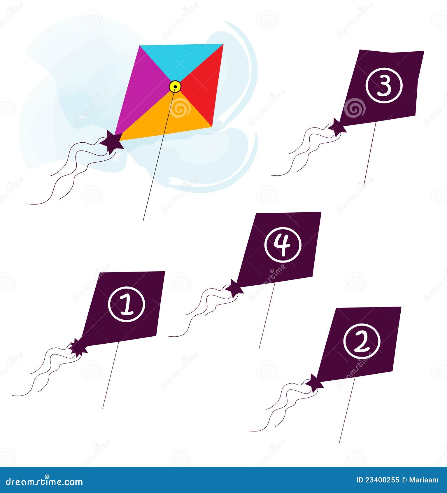 Forme Du Cerf-volant De Vol Illustration Stock - Illustration du ombre ...