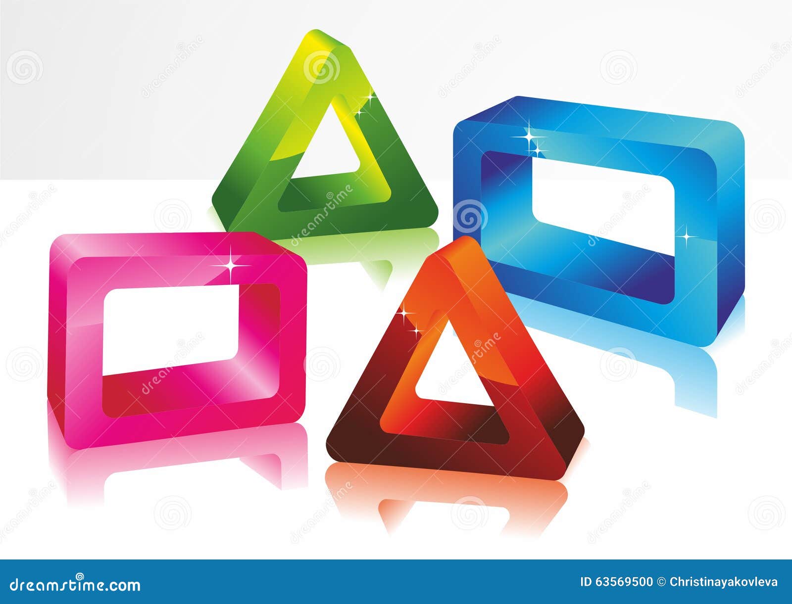 Forme geometriche 3D illustrazione di stock. Illustrazione di latta ...
