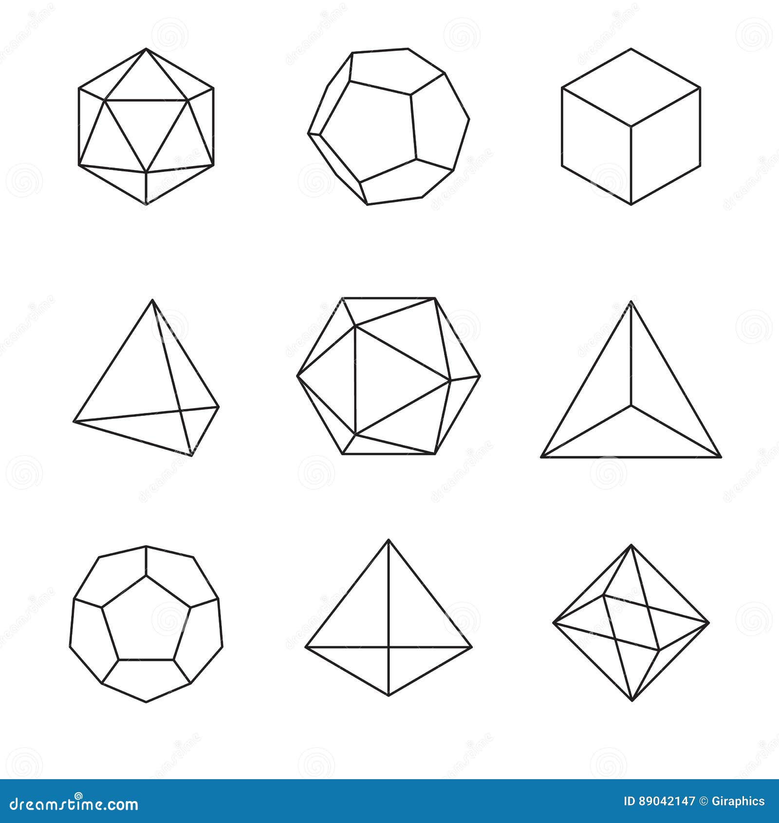 Forme Geometriche - Solidi Platonici Illustrazione Vettoriale ...
