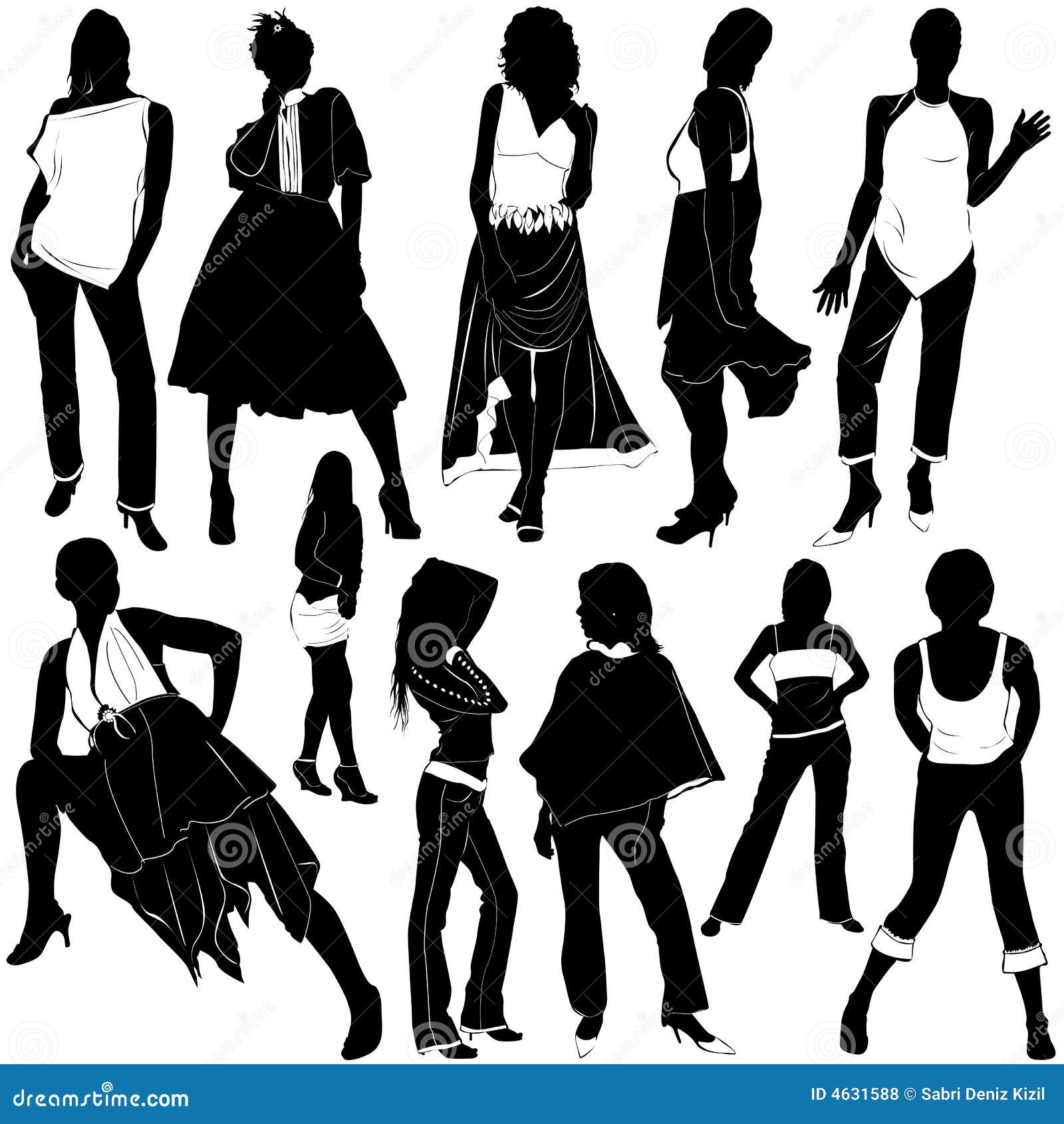 Forme a Mujeres El Vector 3 Ilustración del Vector - Ilustración de ...