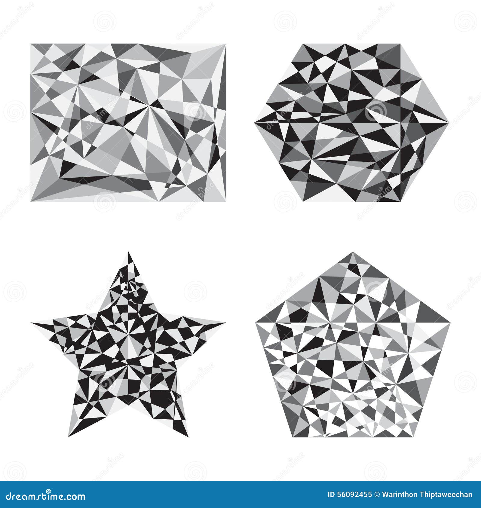 Forme Noire Et Blanche De Polygone Illustration de Vecteur ...