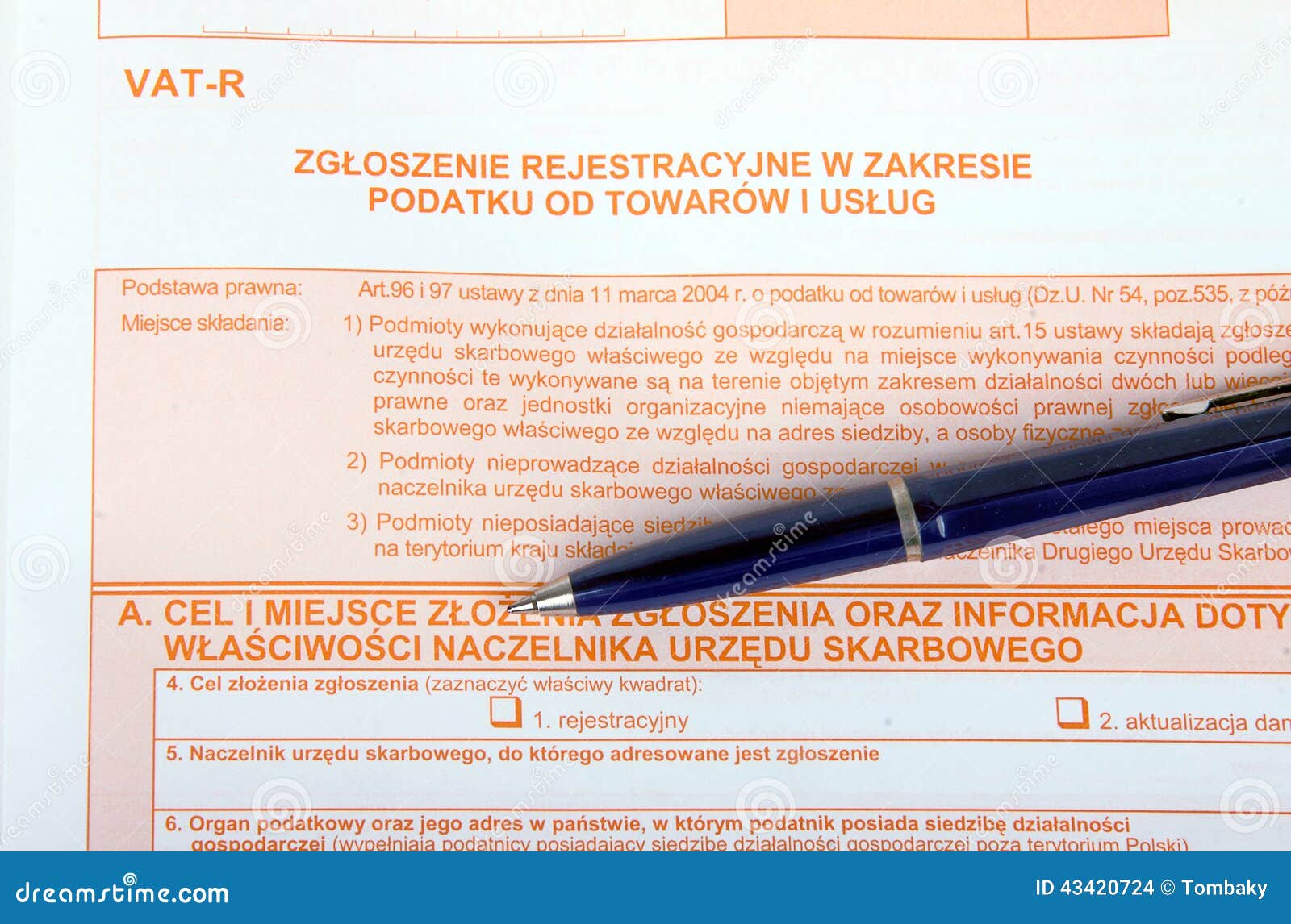 Forme Polacche Di Imposta, VAT-R Immagine Stock Editoriale - Immagine ...