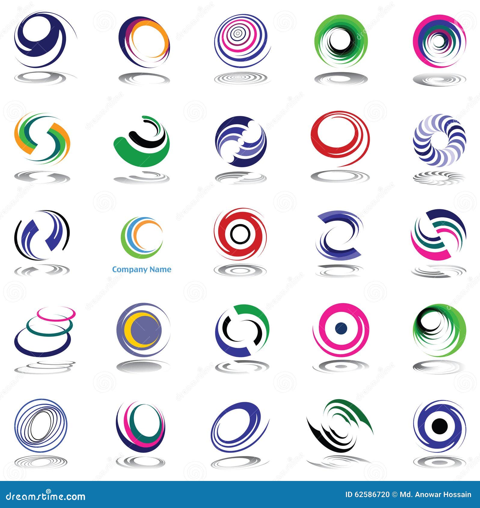 Forme ronde Logo Set 01 illustration de vecteur. Illustration du forme ...