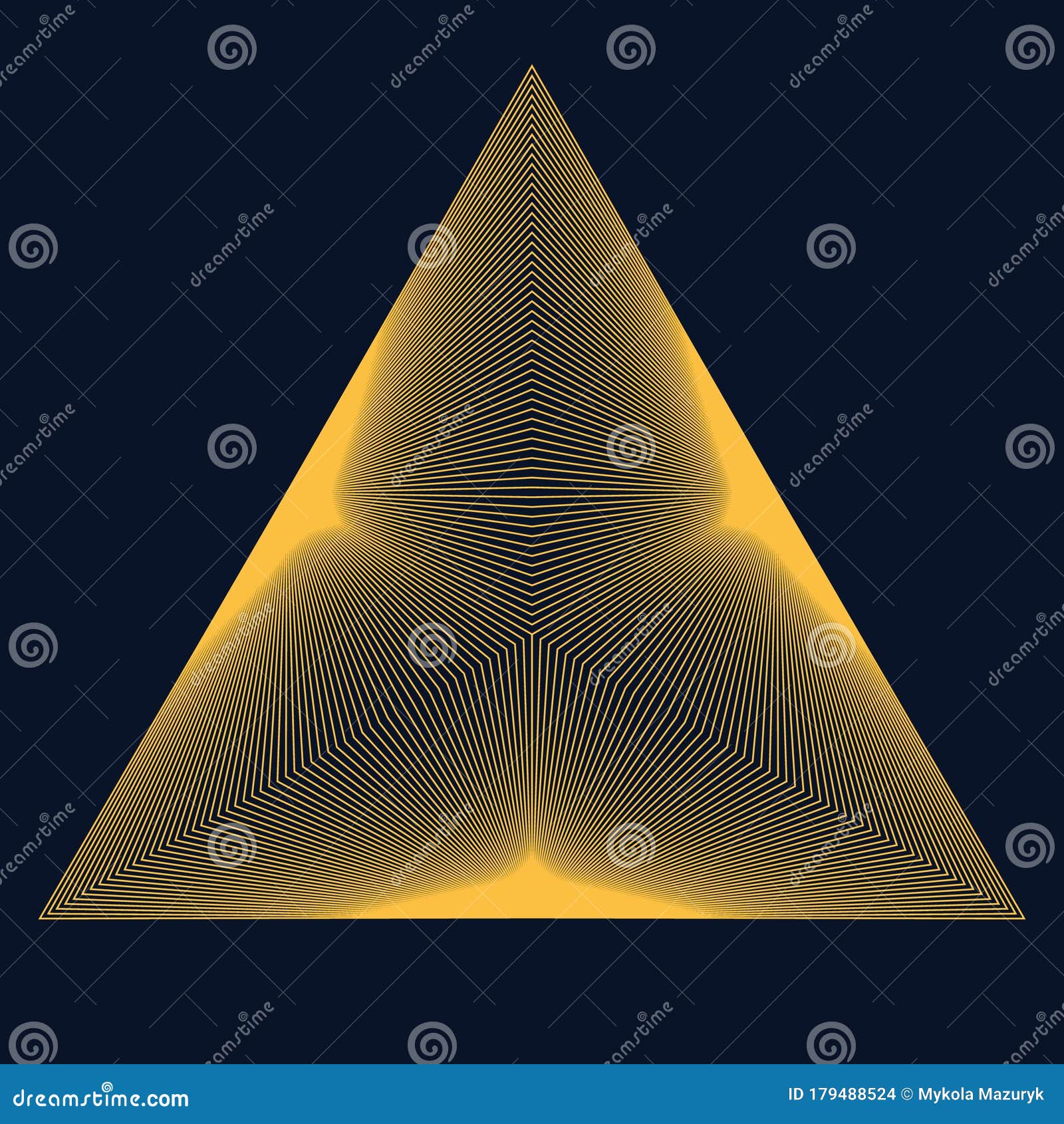 Forme Triangle Couleur or Avec Transition De Lignes Illustration de ...