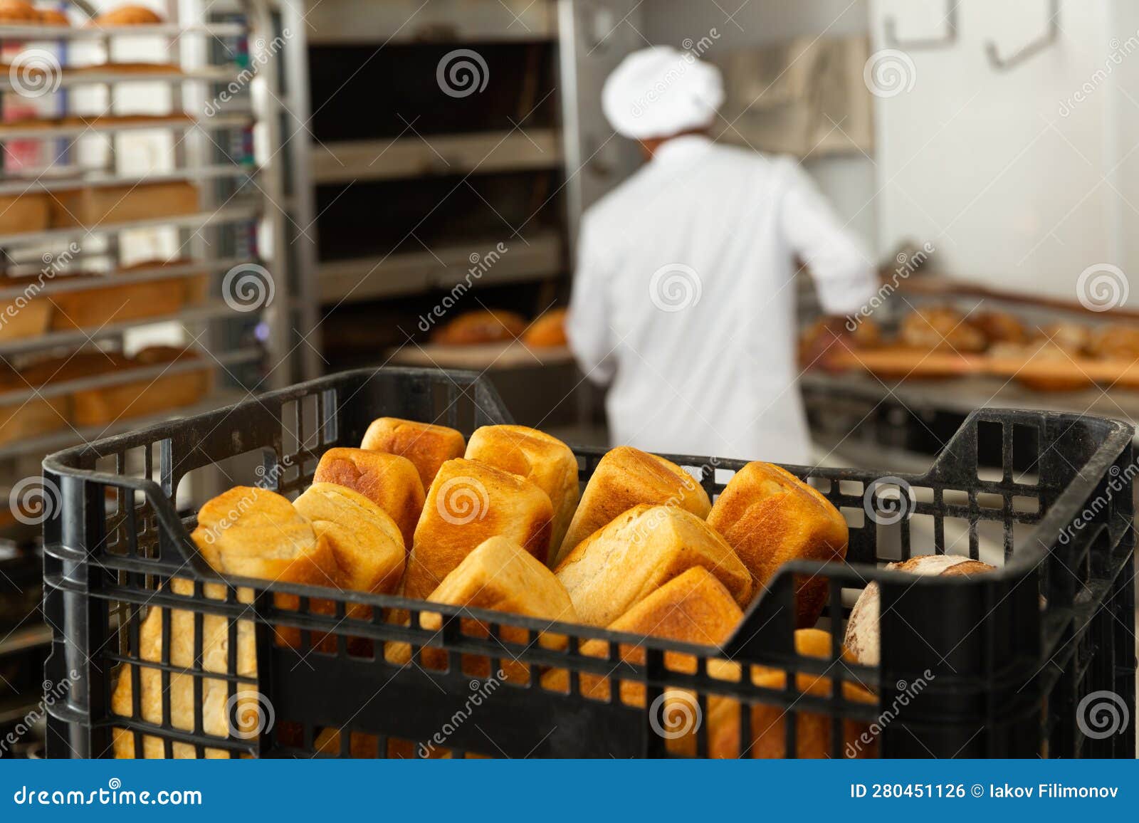 Formed Bread in Baking Tray in Bakery Stock Photo - Image of bakery ...