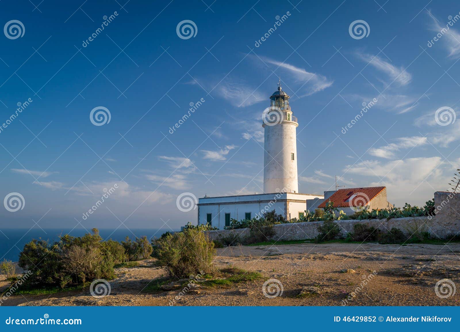 Formentera lighthouse stock photo. Image of mediterranean - 46429852