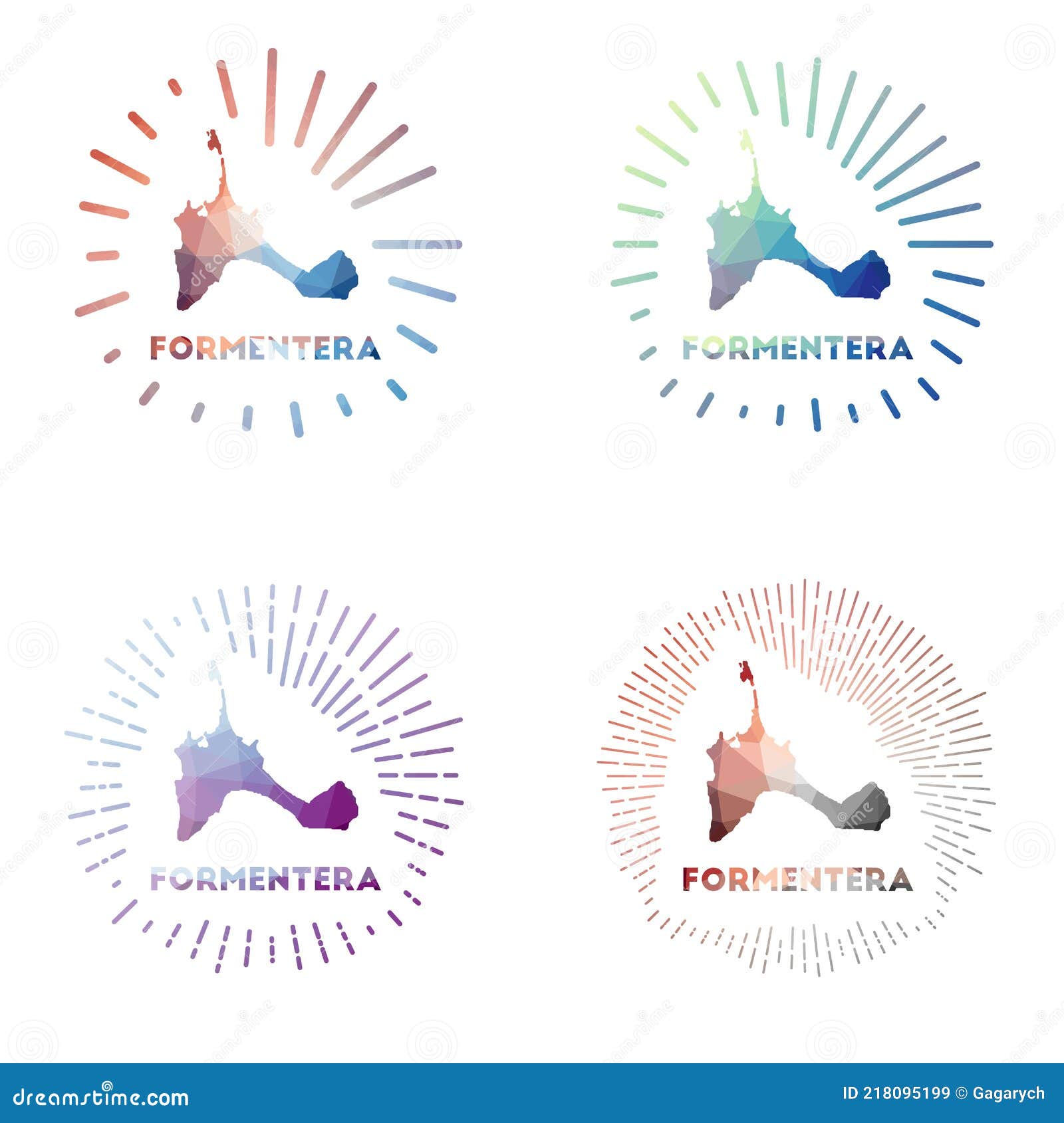 Formentera Low Poly Logo. Cartoon Vector | CartoonDealer.com #156521011