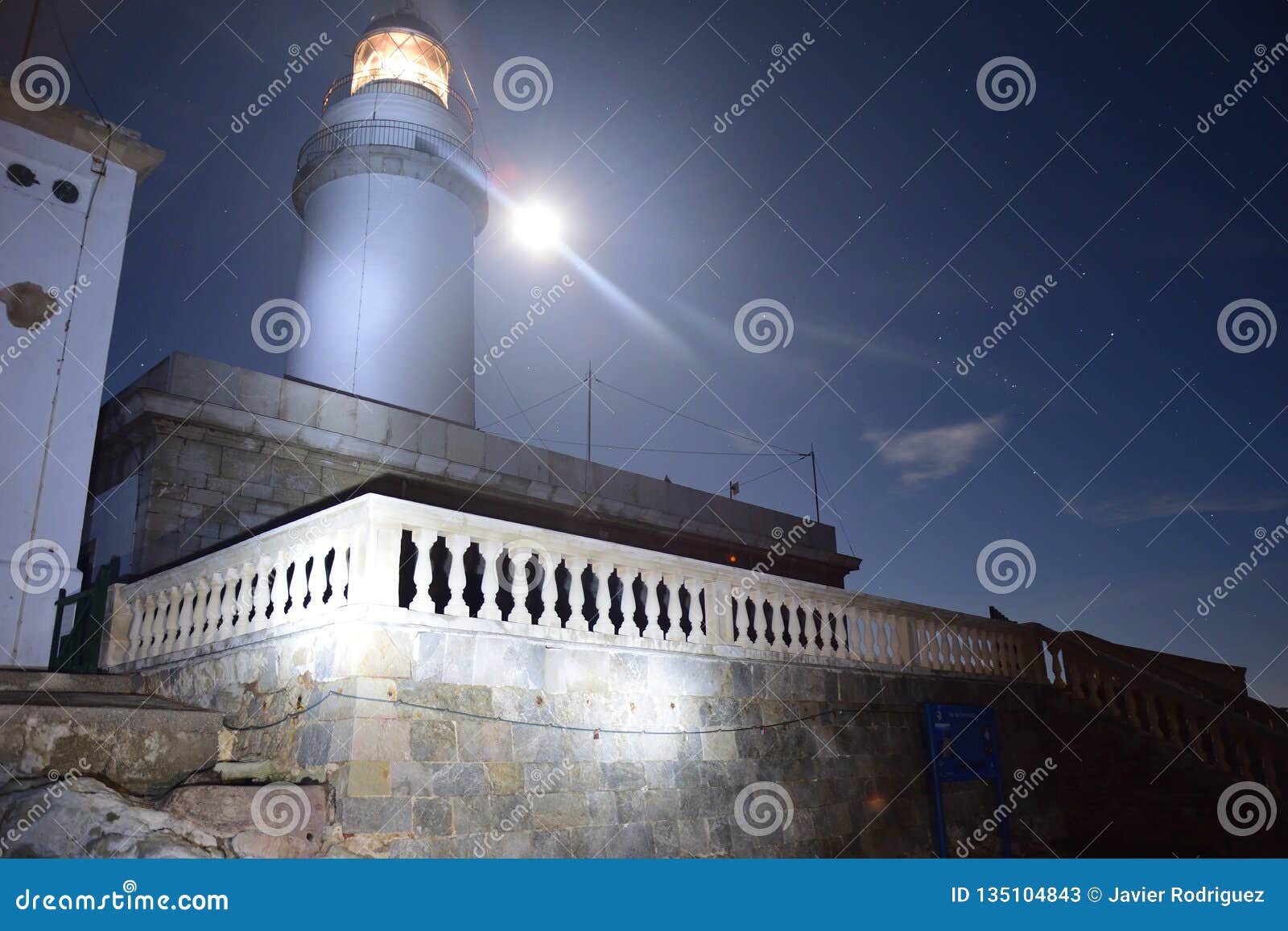 Formentor Lighthouse stock image. Image of moon, formentor - 135104843