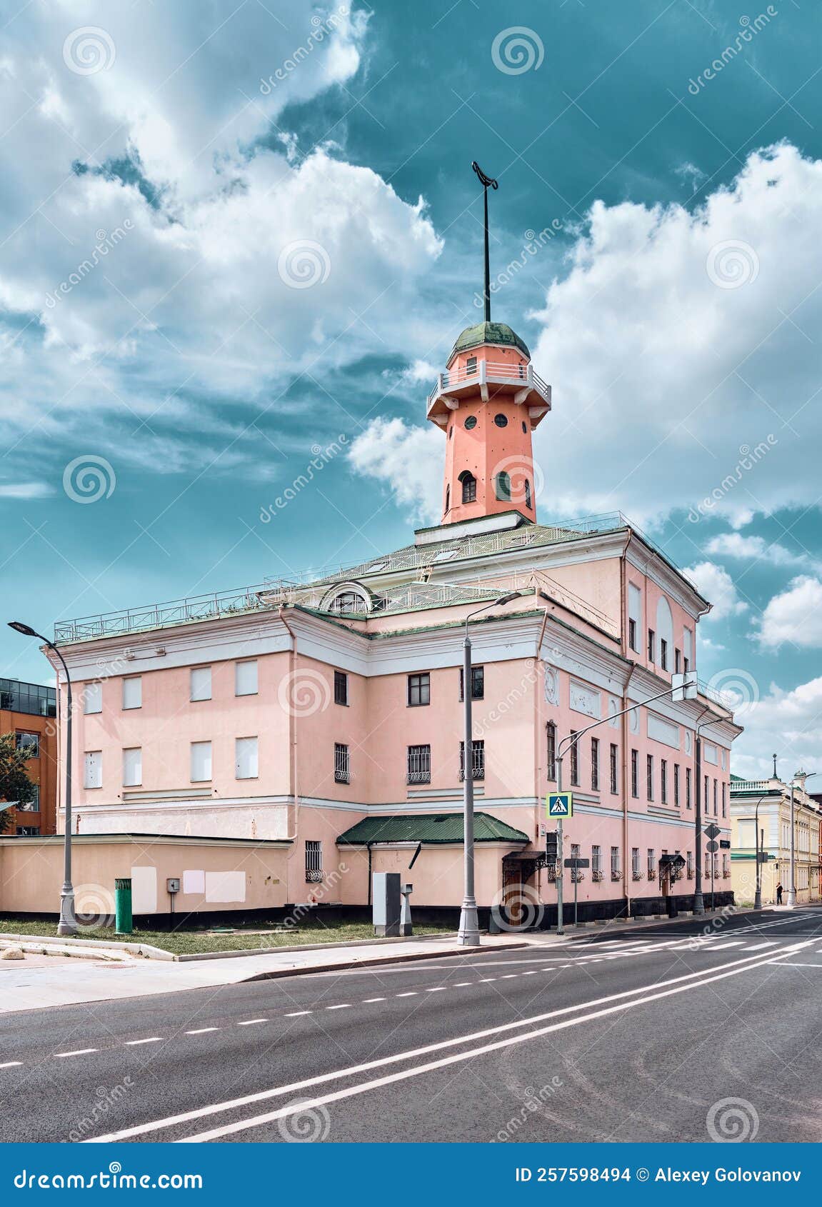 Former Rogozhsky Police House With A Fire Alarm Tower, Built In The ... Former Rogozhsky Police House With A Fire Alarm Tower, Built In The ...